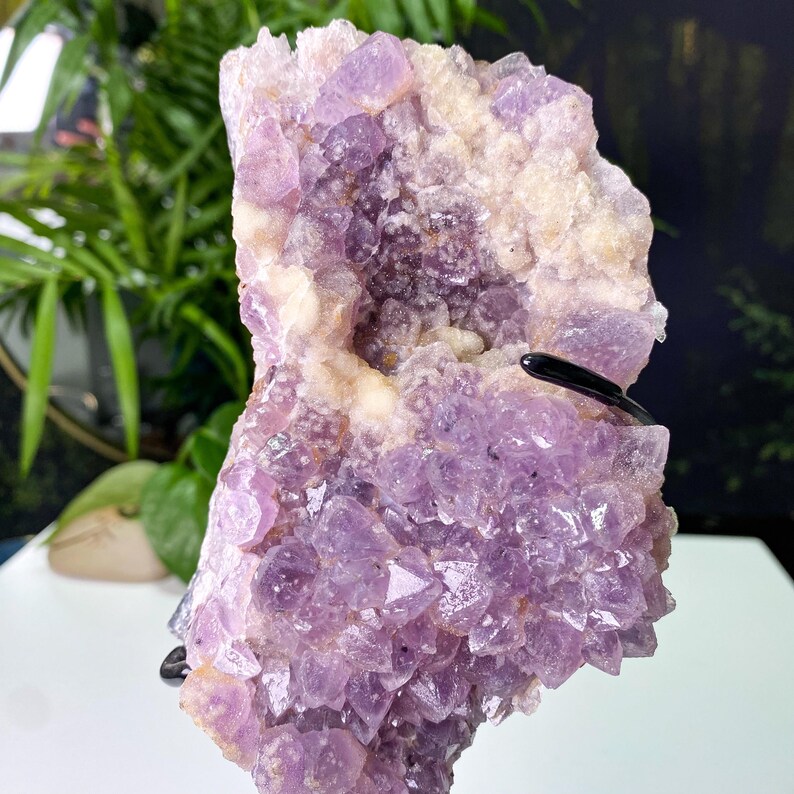 Sugar Amethyst Cluster, Raw Crystal Geode, Mineral Specimen, Home Decor ...