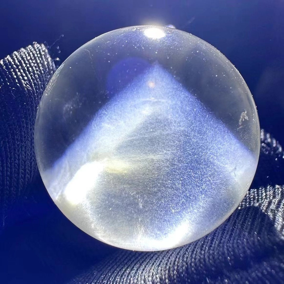 Natural Yellow Rabbit Hair Quartz Crystal Sphere, Mini Pyramid Phantom ...