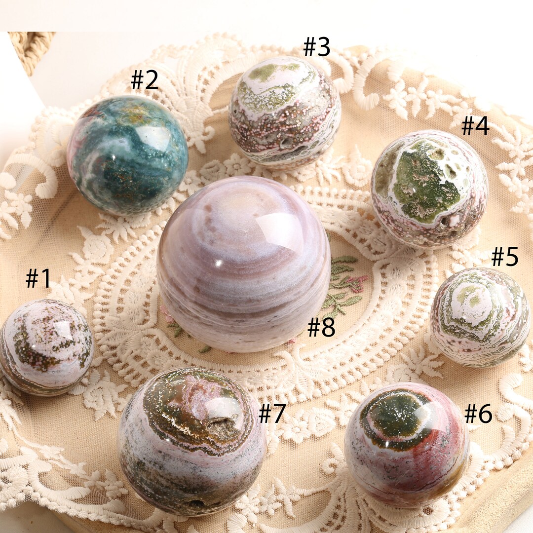 Natural Colorful Ocean Jasper Spheres, Healing Ocean Jasper, Ocean ...