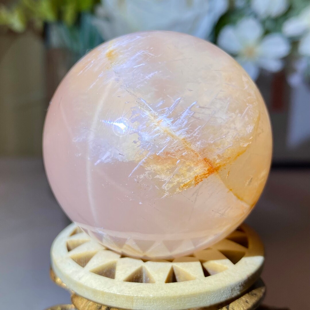 Starlight Starflash Pink Snowflake Garden Quartz Spheres, Snowflake ...