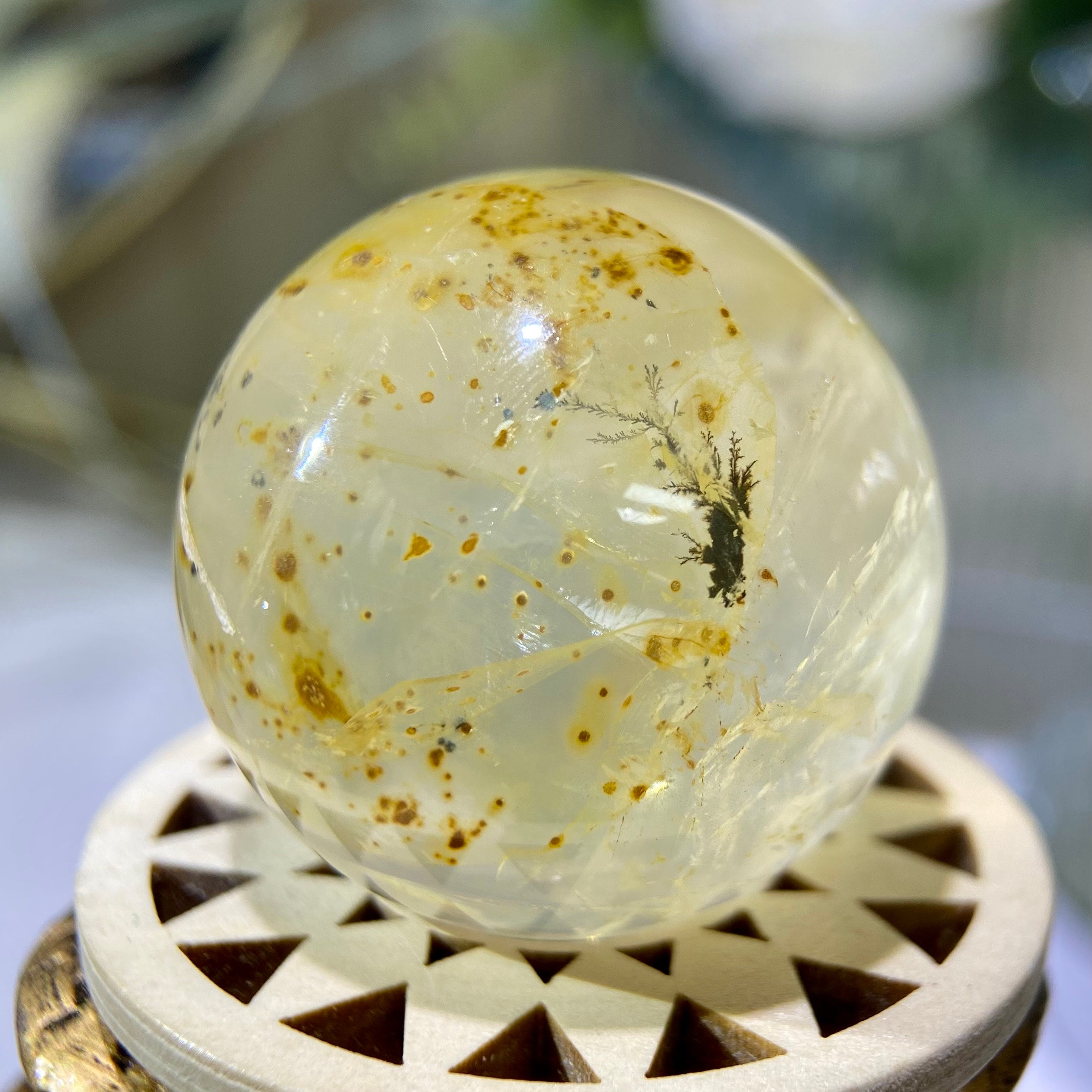 Dendritc Quartz Sphere, Dendrite Crystal Sphere, Dendritic Citrine ...