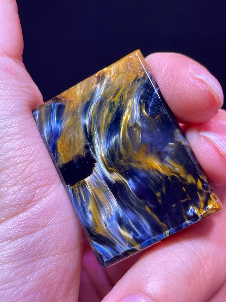 Rare Natural Blue Fire Pietersite Cube Cabochon, High Quality ...