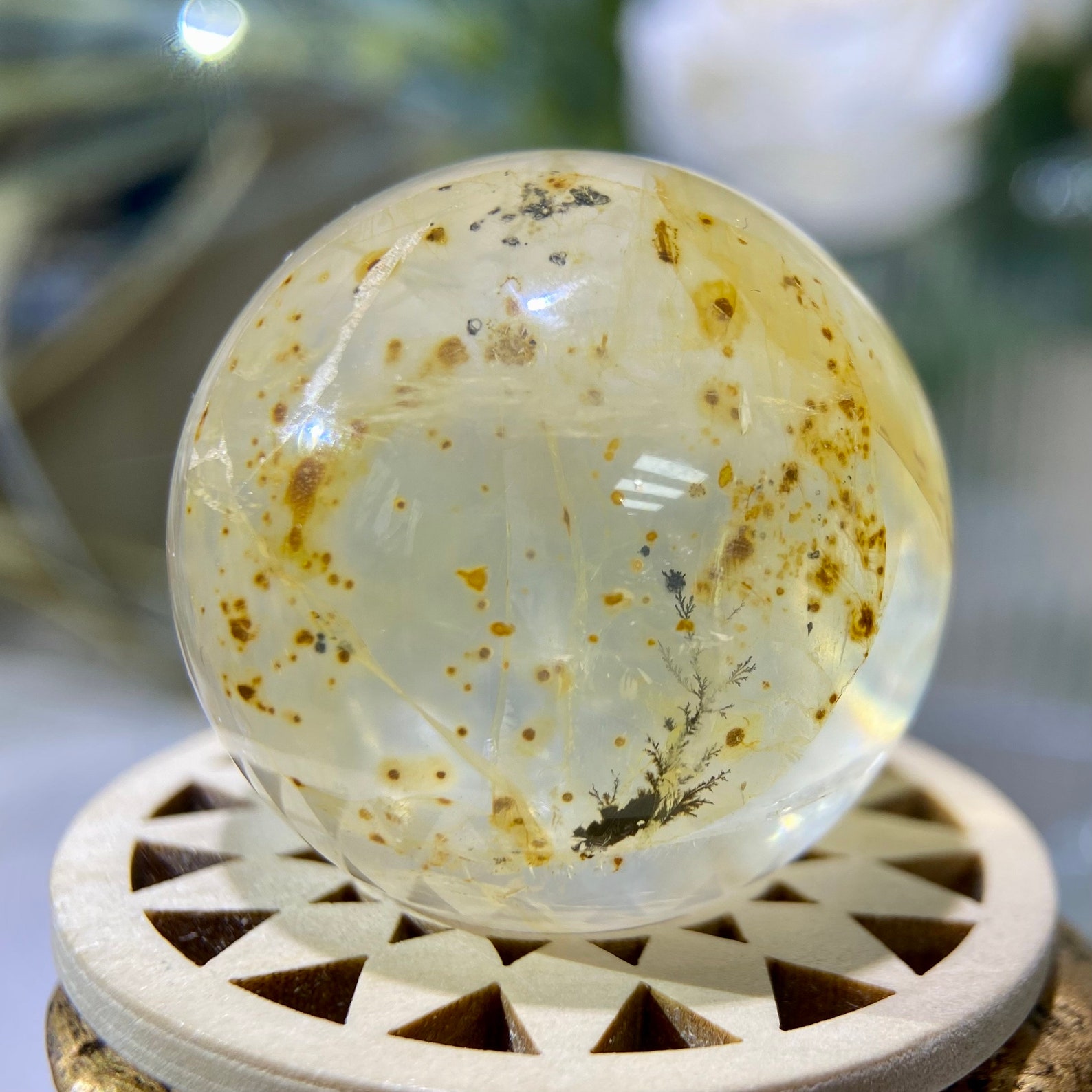 Dendritc Quartz Sphere, Dendrite Crystal Sphere, Dendritic Citrine ...