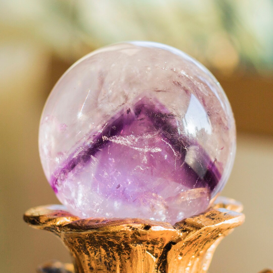 High Quality Natural Deep Purple Phantom Amethyst Sphere - Etsy