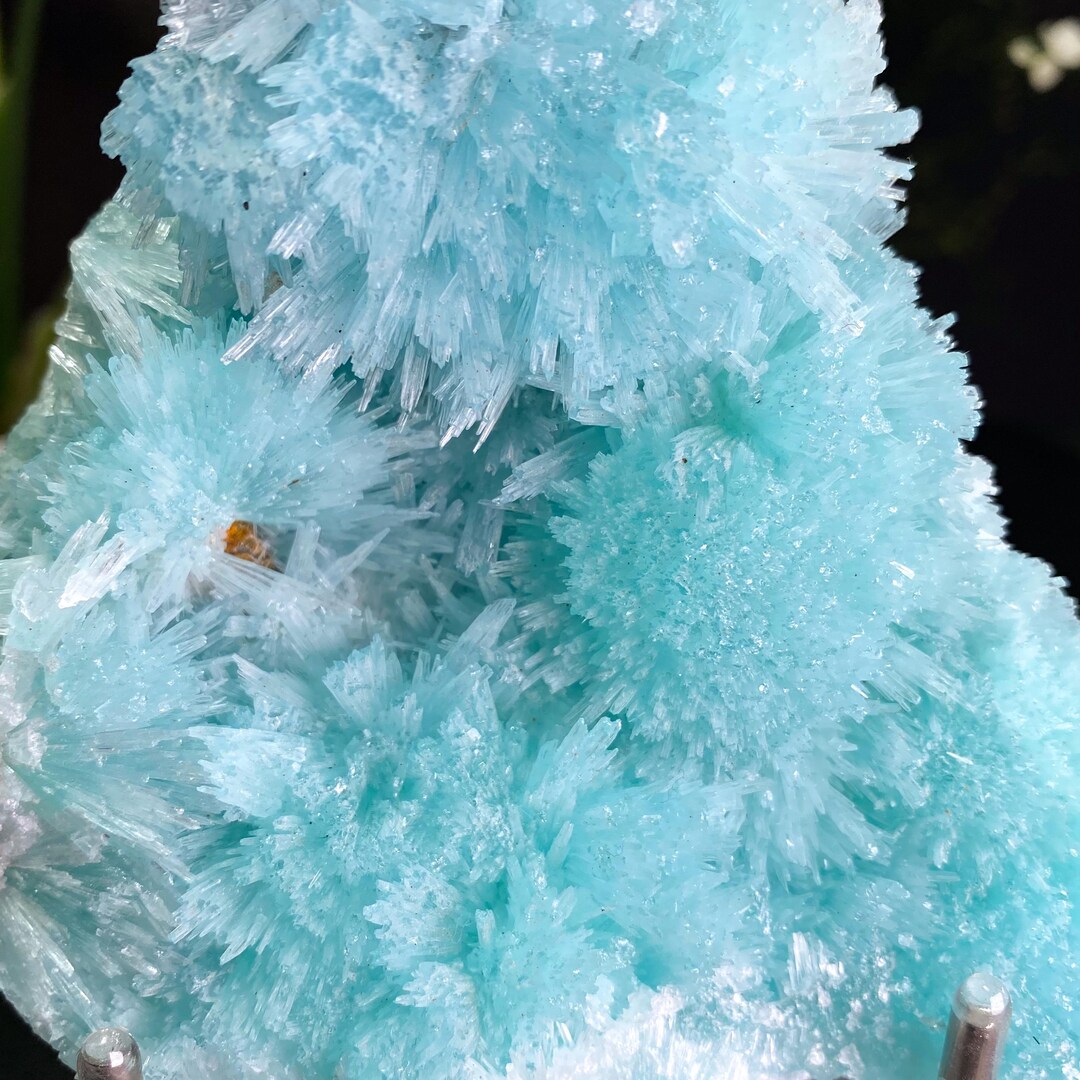 Natural Raw Blue Aragonite Flower Cluster, Raw Mineral Specimen, Raw ...