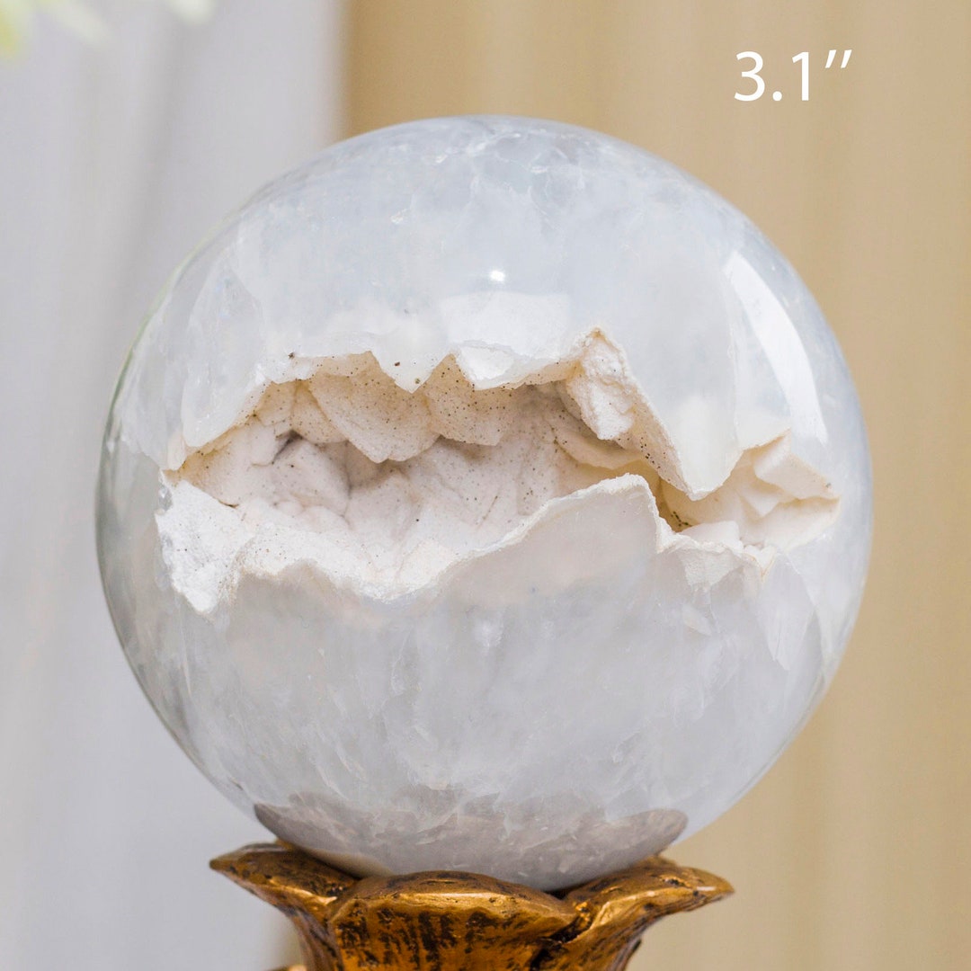 Gorgeous Polished Brazilian Agate Sphere, Amethyst Geode Sphere ...