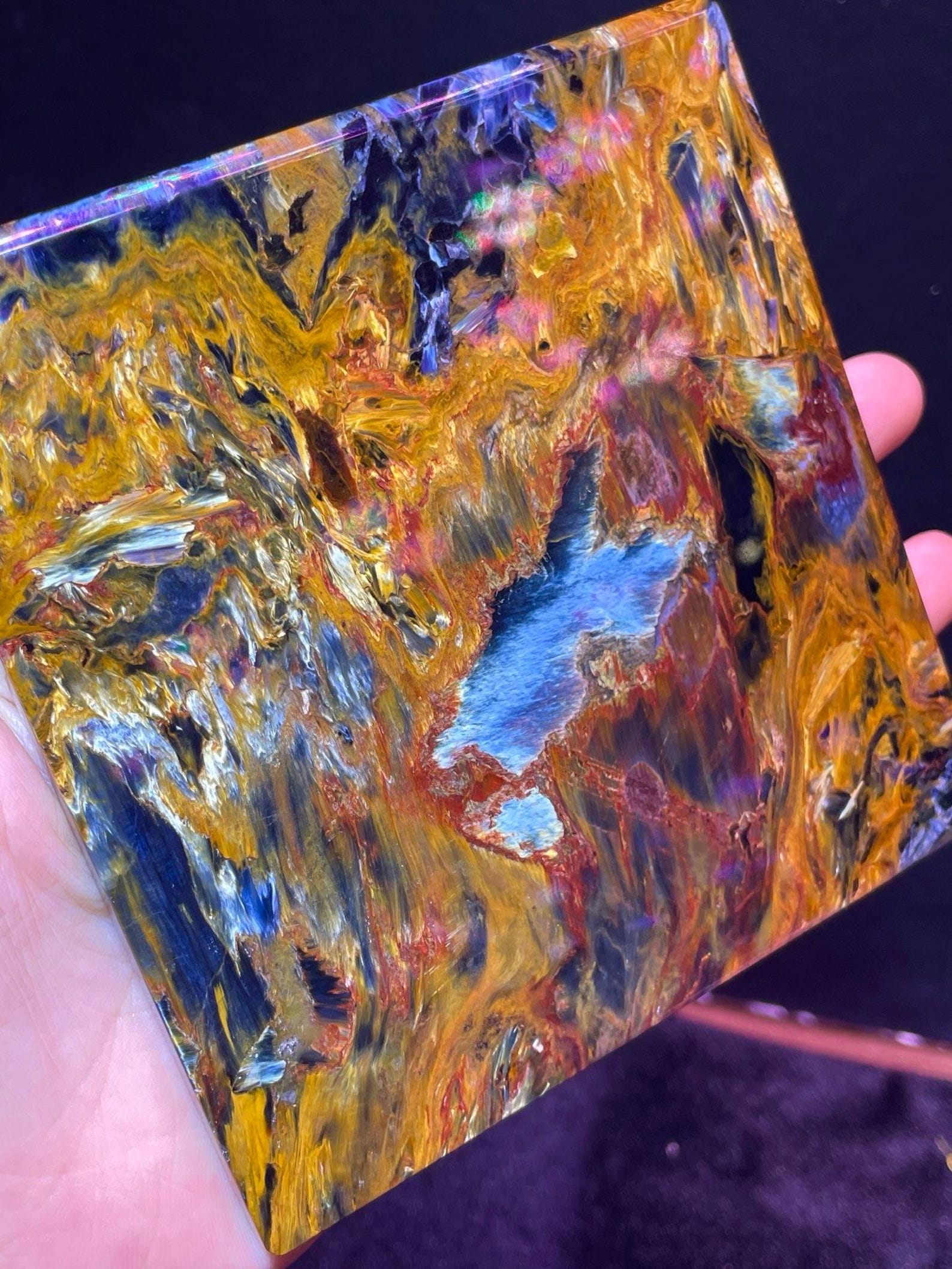 Rare Natural Blue Fire Pietersite Cube Cabochon, High Quality ...