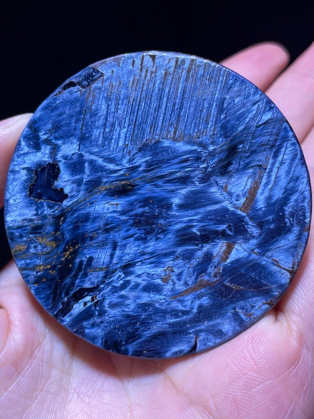 Rare Natural Blue Fire Pietersite Round Slab, High Quality Pietersite ...