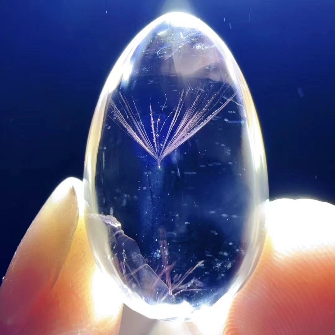 Rare Red Needle Clear Quartz , Natural Red Needle Teardrop-shaped ...