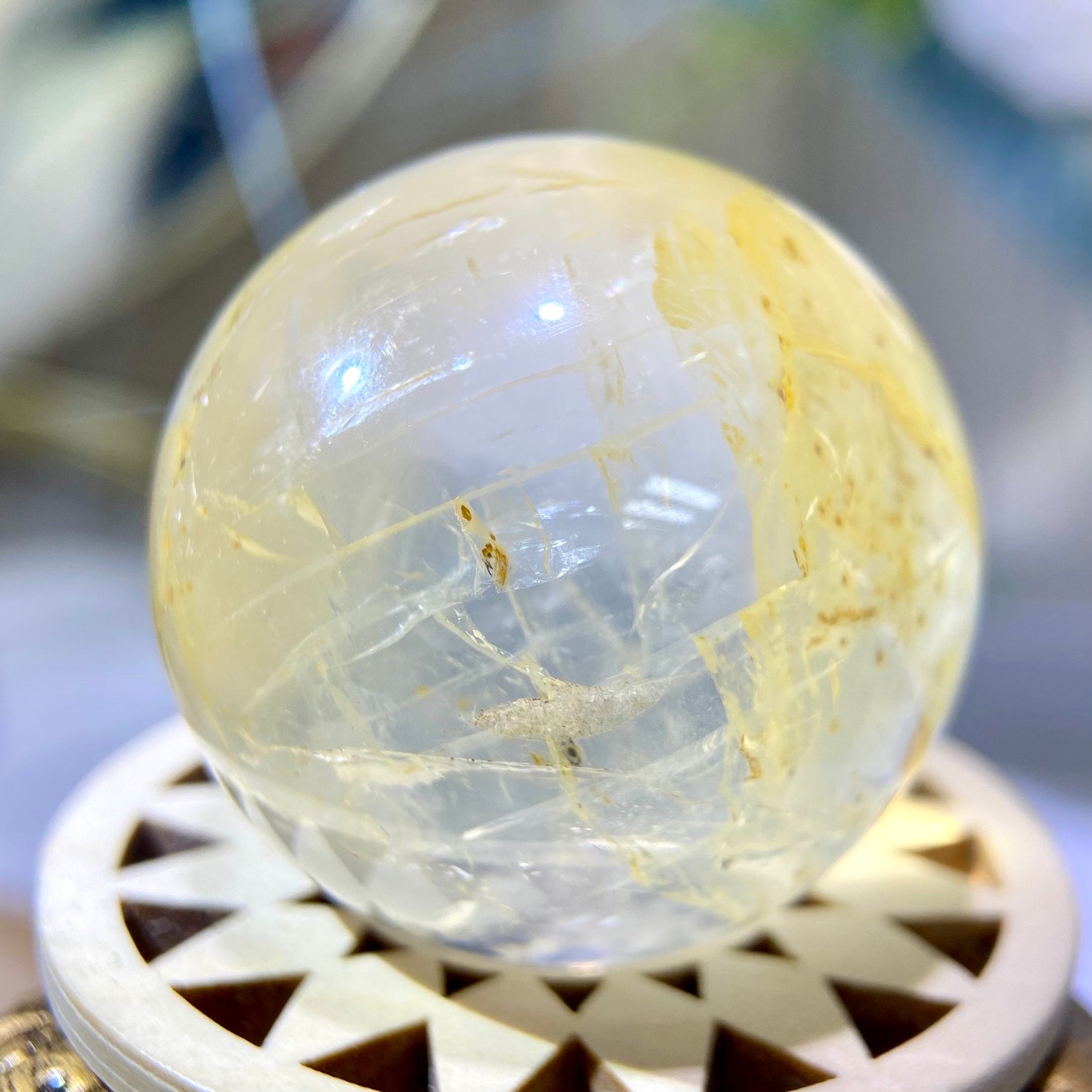 Dendritc Quartz Sphere, Dendrite Crystal Sphere, Dendritic Citrine ...