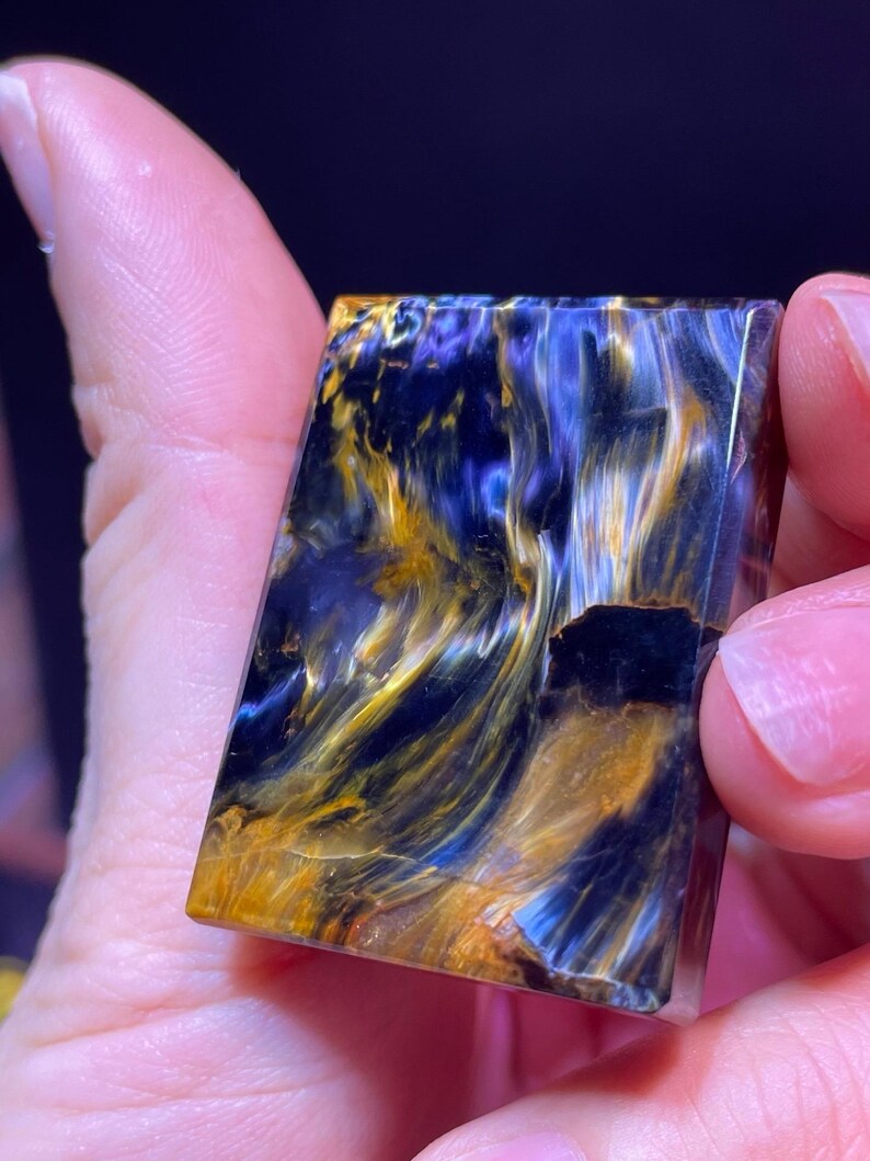 Rare Natural Blue Fire Pietersite Cube Cabochon, High Quality ...