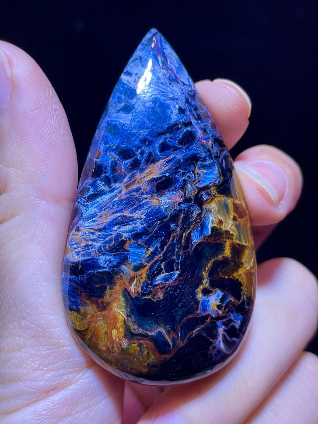 Rare Natural Blue Fire Pietersite Waterdrop Cabochon, High Quality ...