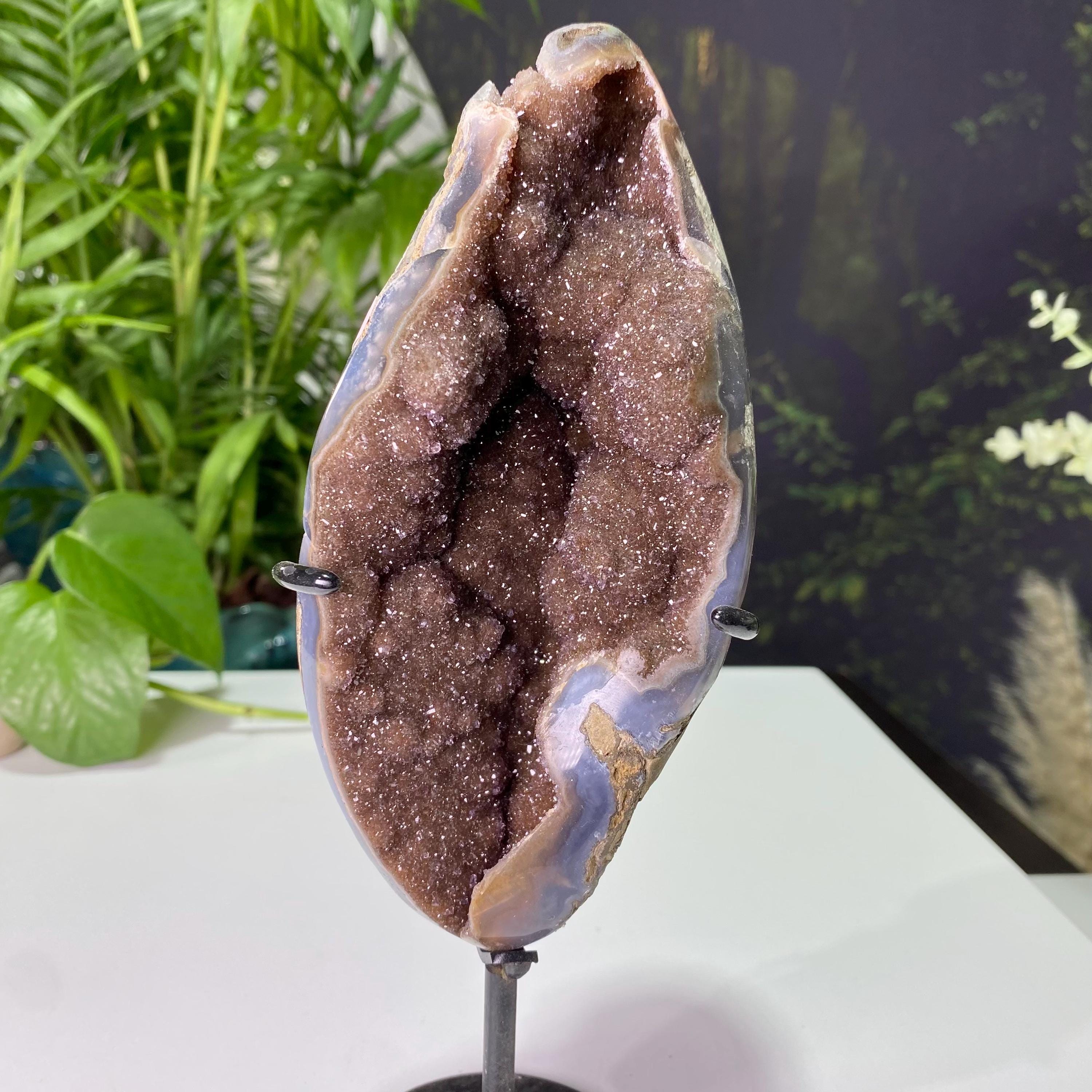 Druzy Chocolate Brown Amethyst Cluster, Healing Heart Chakra, Shiny ...