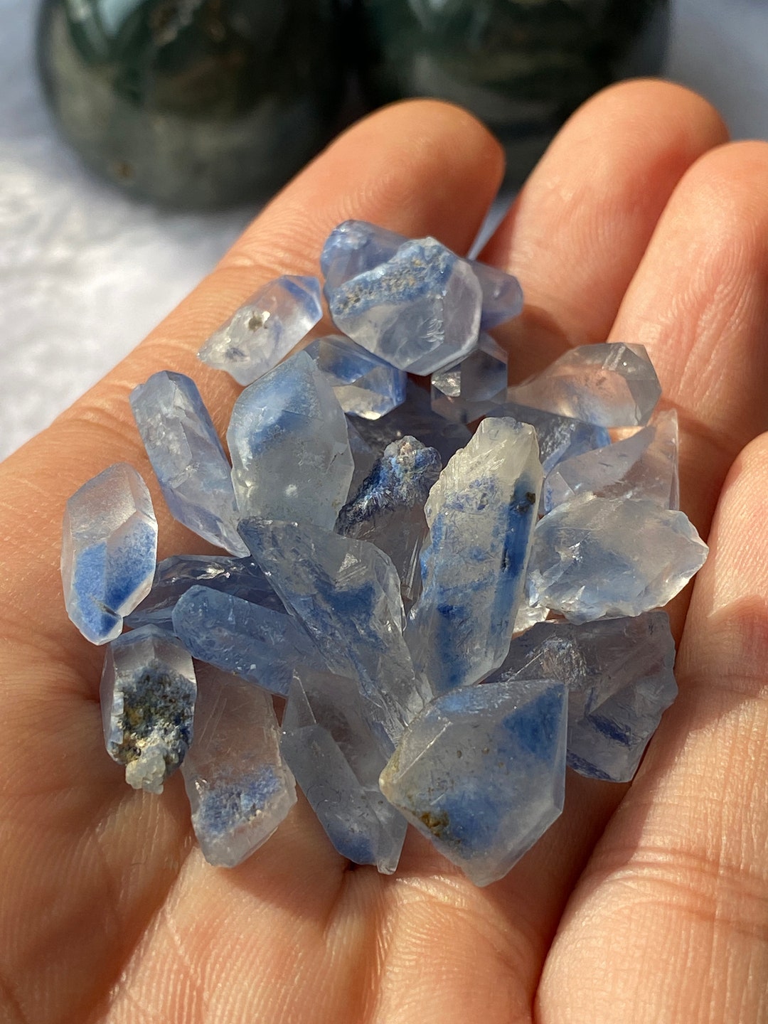 Dumortierite Crystal Point , Dumortierite Chip , Dumortierite in Quartz ...