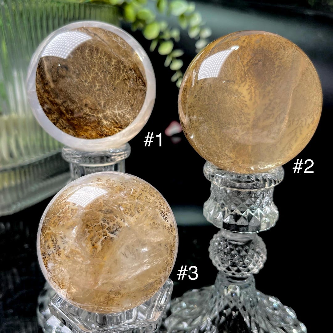 Natural Dendritic Quartz Sphere, Girasol Crystal, Home Decor - Etsy