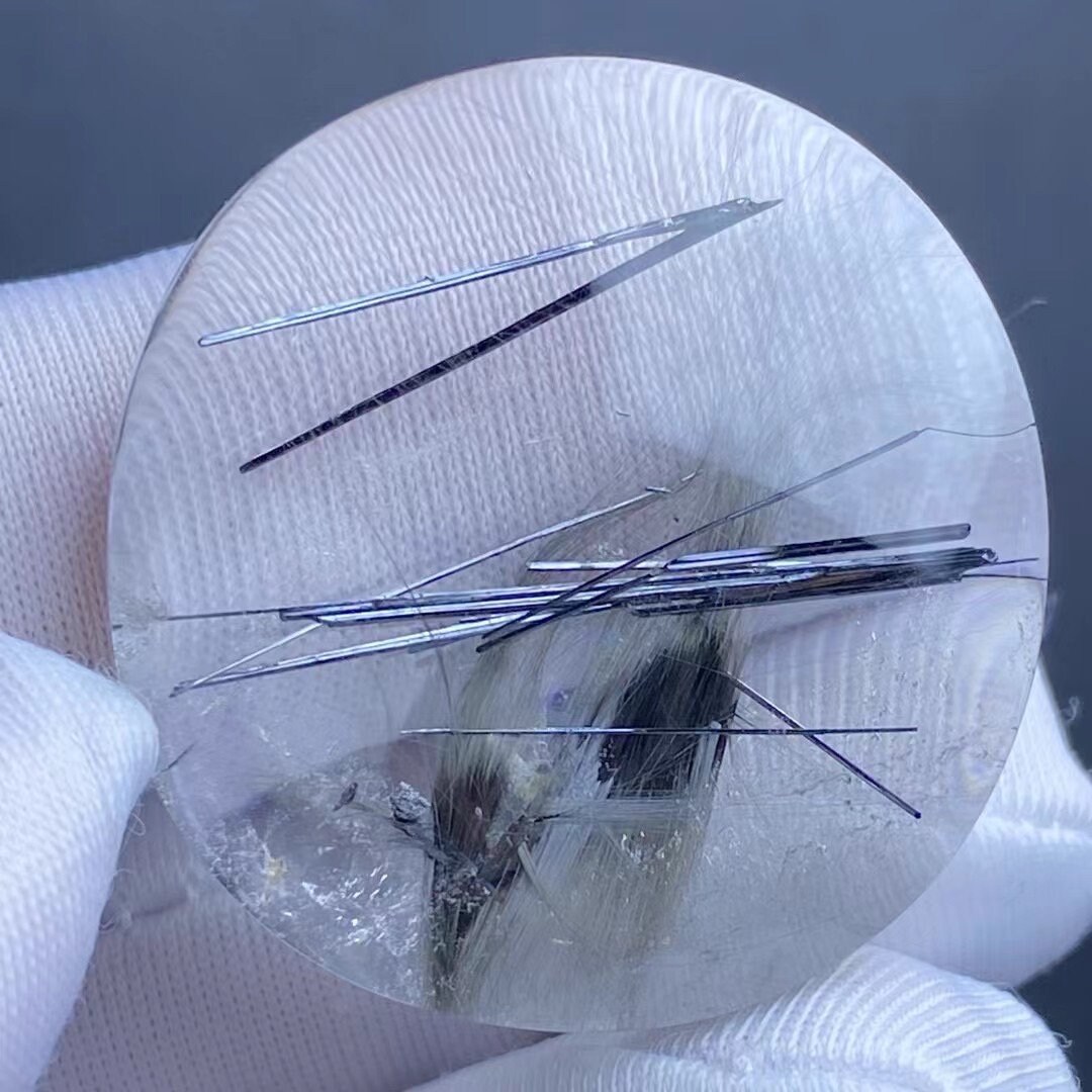 Black Silver Rutilated in Quartz Crystal, Brookite in Quartz, Goethite ...