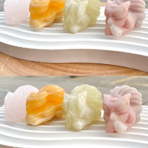 Crystal Quartz Nine-tailed Fox Carvings, Hand Carved Crystal Fox ...