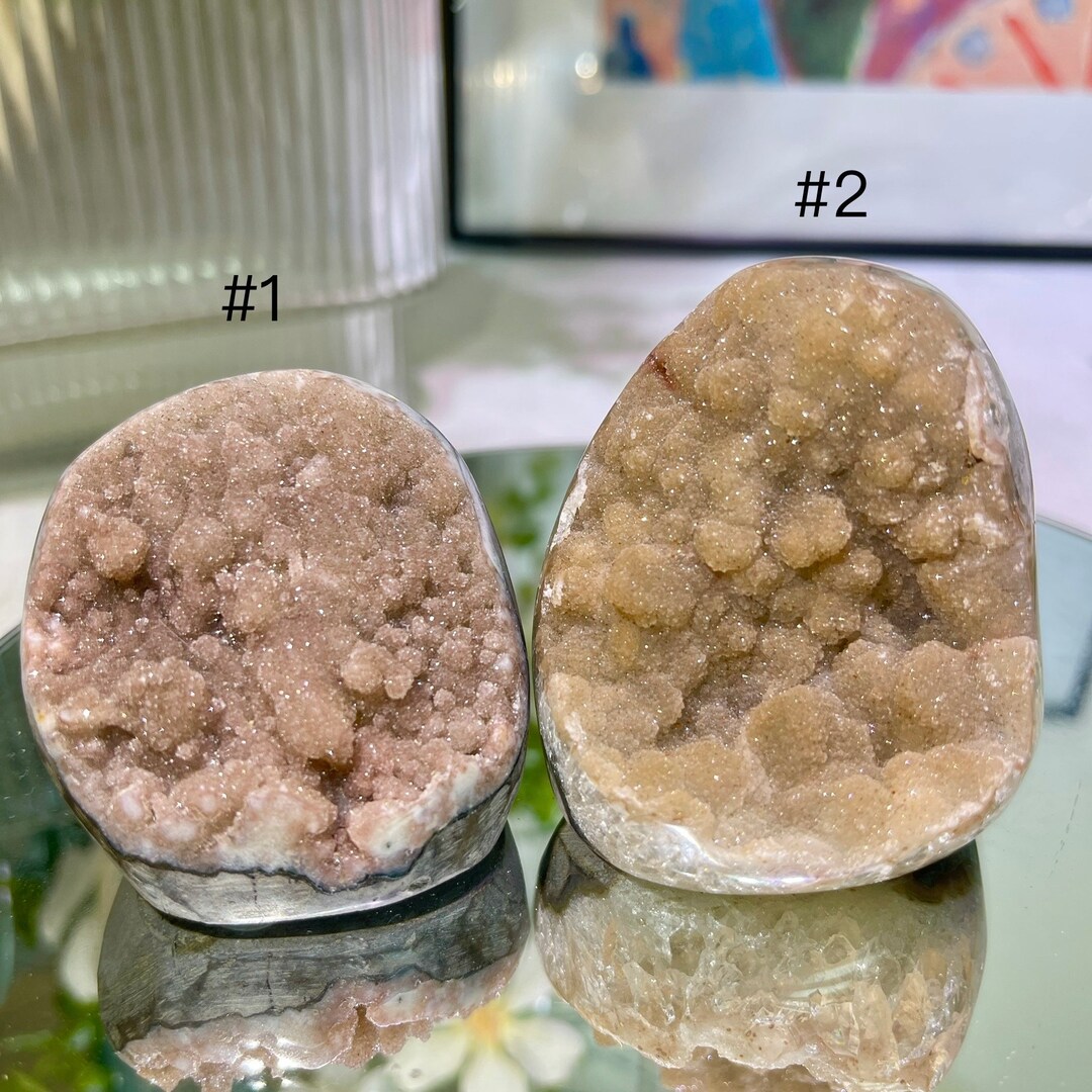 Druzy Brown Golden Amethyst Cut Base, Healing Heart Chakra ,shiny ...