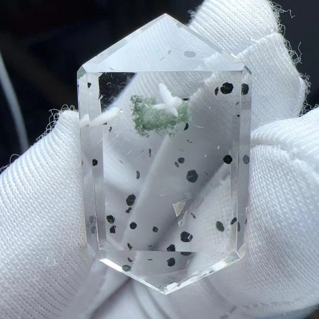 Green Chlorite/garden With White Calcite Quartz Tower, Fully Wrapped ...