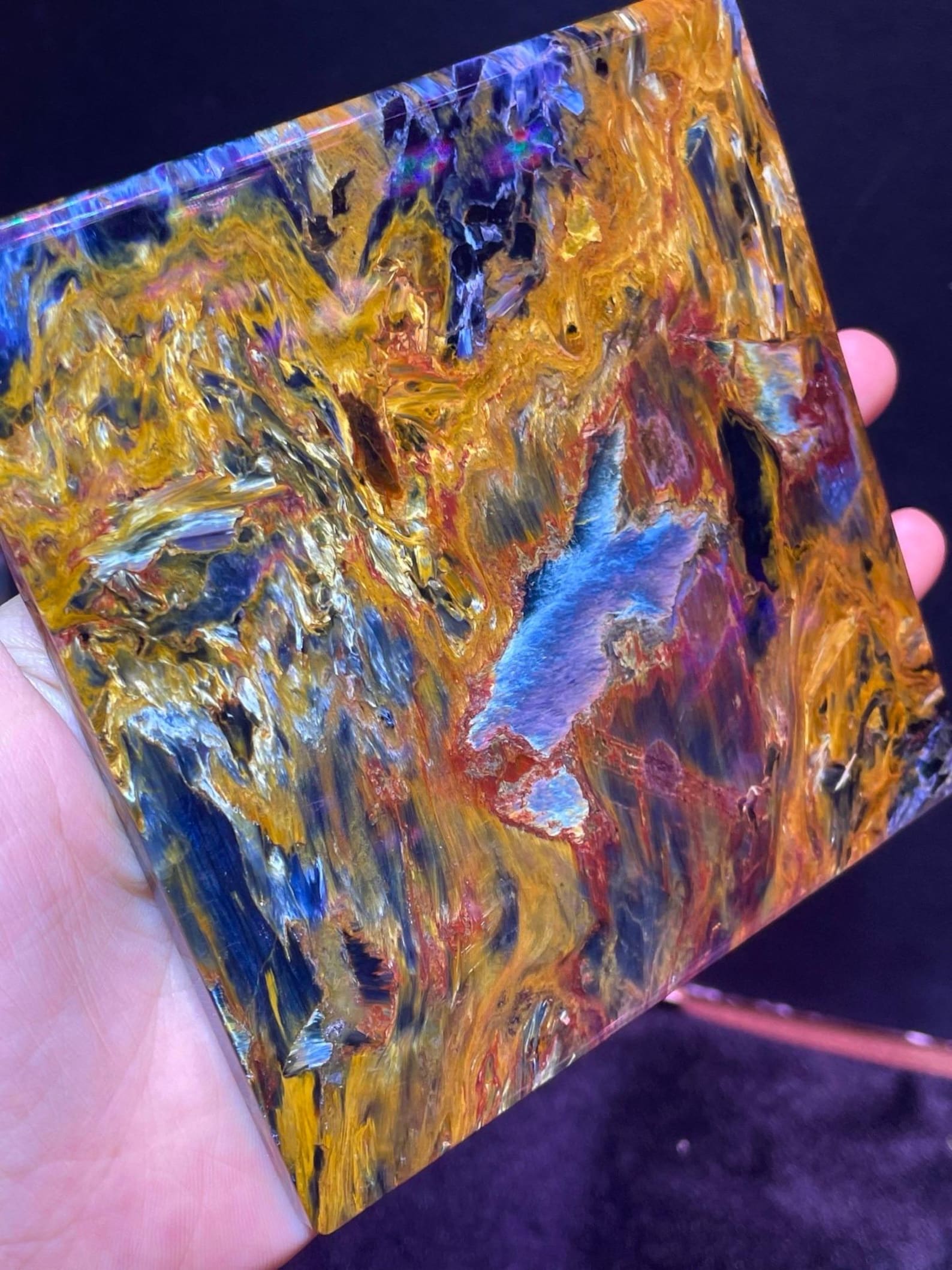 Rare Natural Blue Fire Pietersite Cube Cabochon, High Quality ...