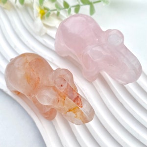 Crystal Quartz Elephant Carvings , Hand Carved Crystal Elephant ...