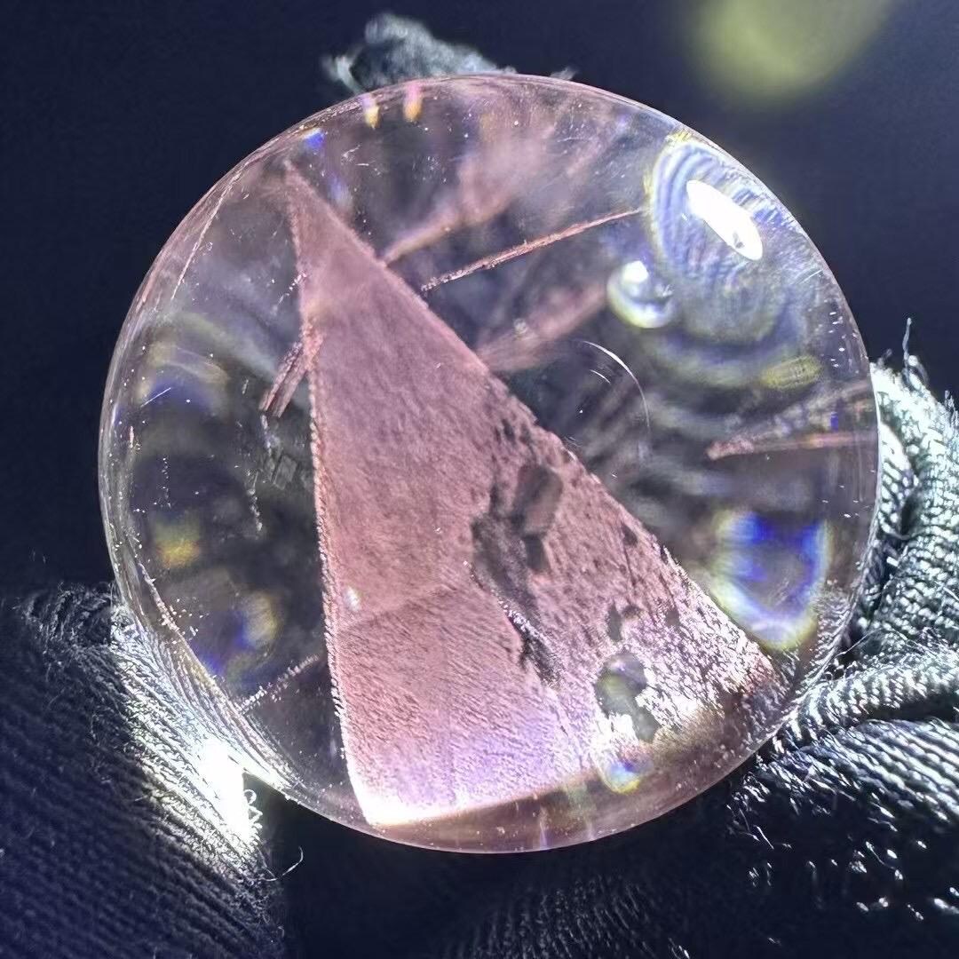 Rare Red Needles Clear Quartz Sphere, Natural Red Needle Crystal ...