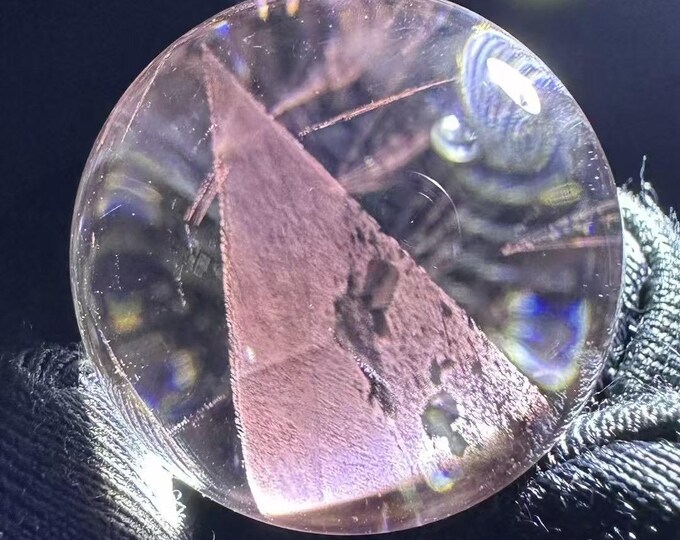 Rare Red Needles Clear Quartz Sphere, Natural Red Needle Crystal ...