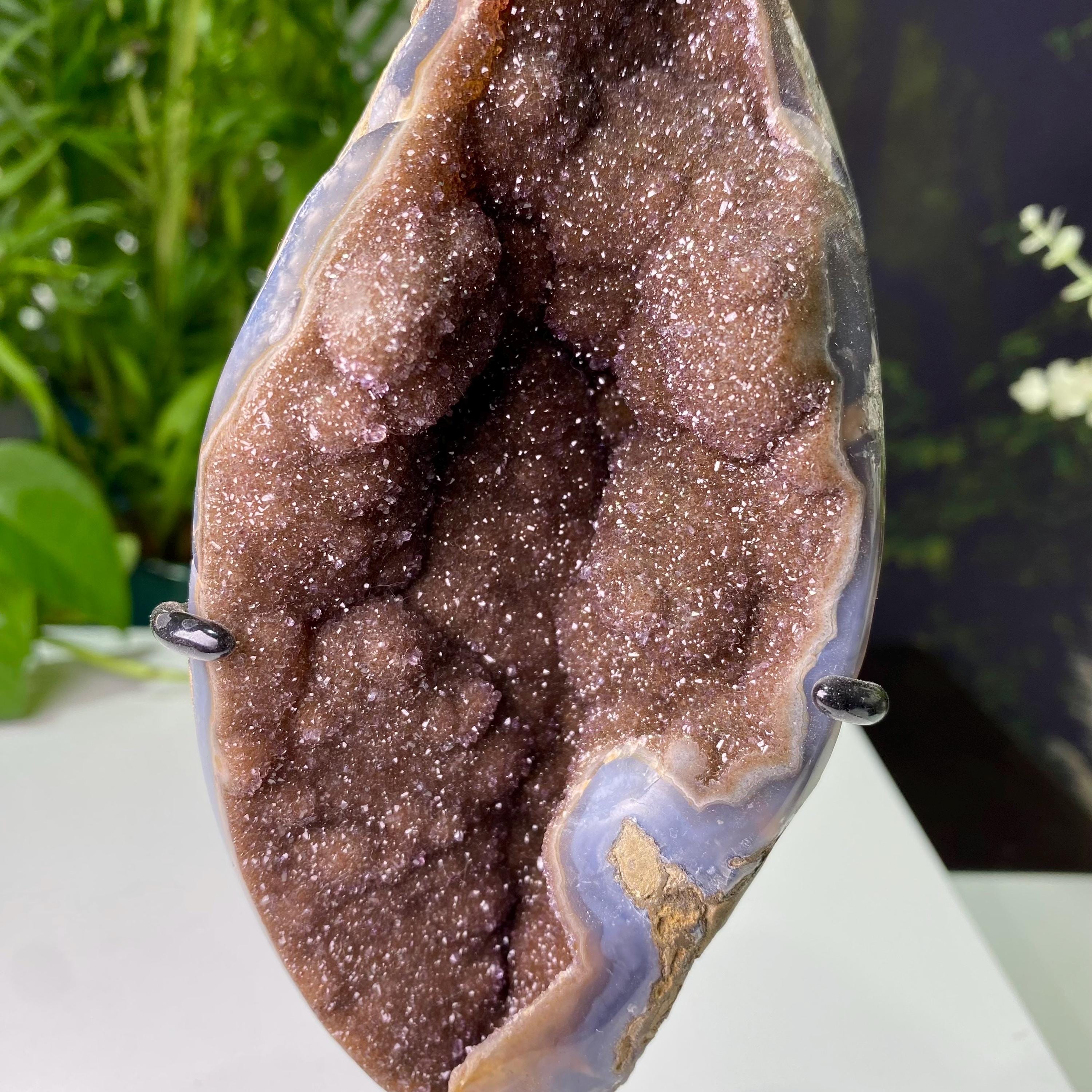 Druzy Chocolate Brown Amethyst Cluster, Healing Heart Chakra, Shiny ...