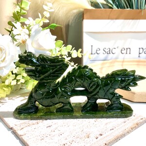 Green Jade Dragon Carvings, Hand Carved Crystal Dragon, Crystal Animal ...