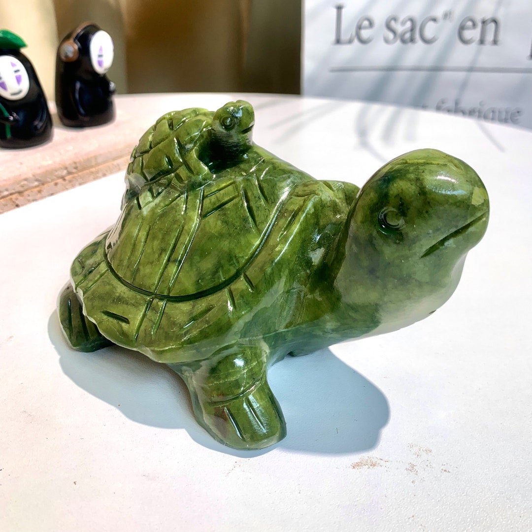 Green Jade Sea Turtle Carvings , Carved Crystal Turtle , Crystal Animal ...