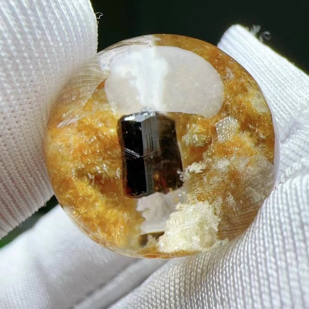 Natural Copper Red Rutile With Garden Quartz, Bronze Copper Rutilated ...