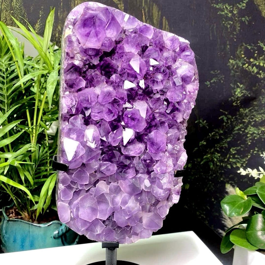 Sugar Amethyst Cluster, Rutilated Amethyst Geode, Home Decor - Etsy