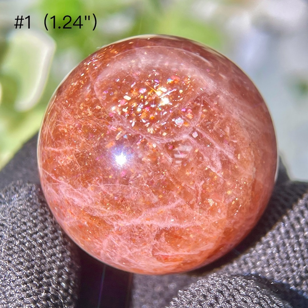 Energy Strong Flash Sunstone Gemstone Sphere, Crystal Sphere , Golden ...