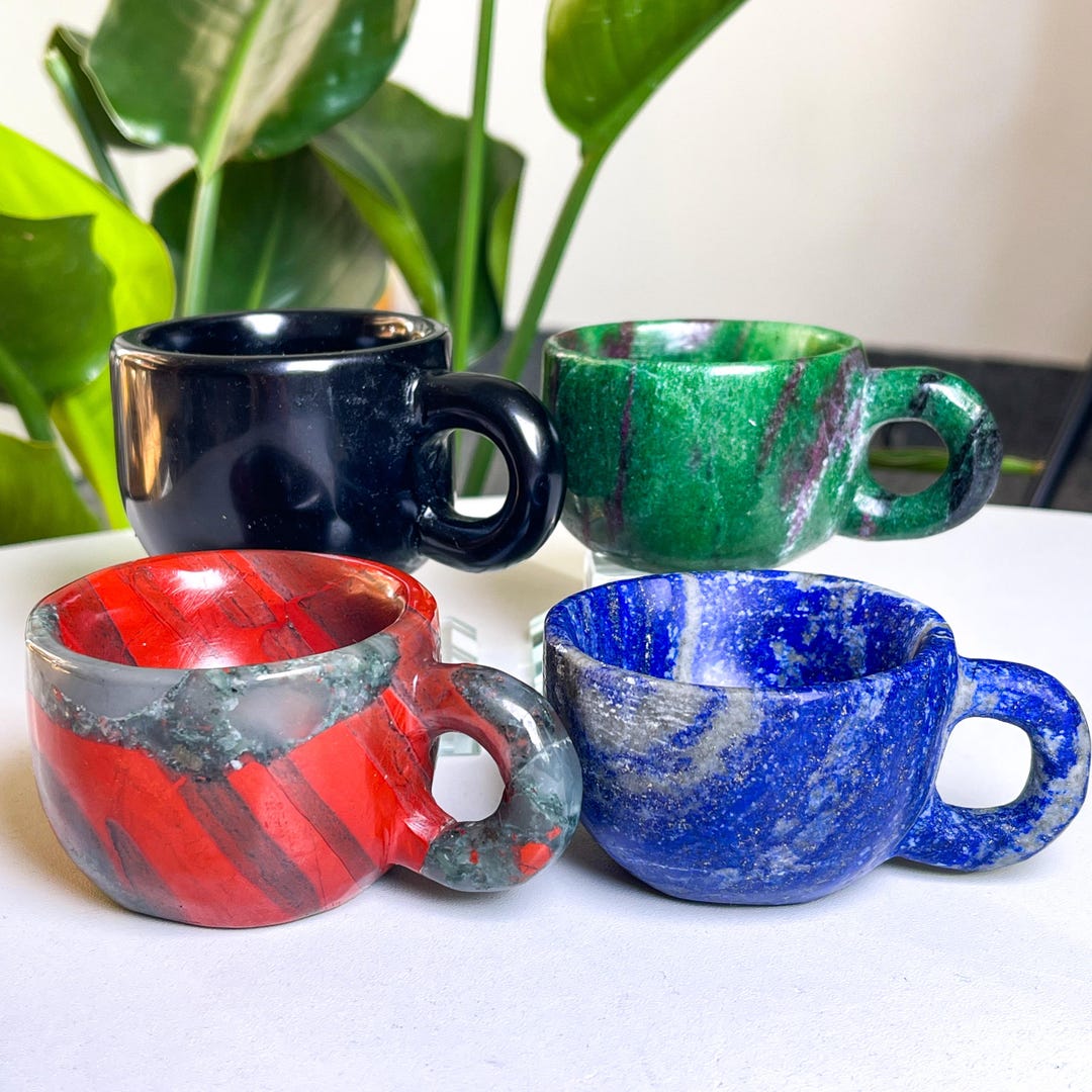 Natural Crystal Mug, Handcarved African Bloodstone Cup, Anyolite Mug ...