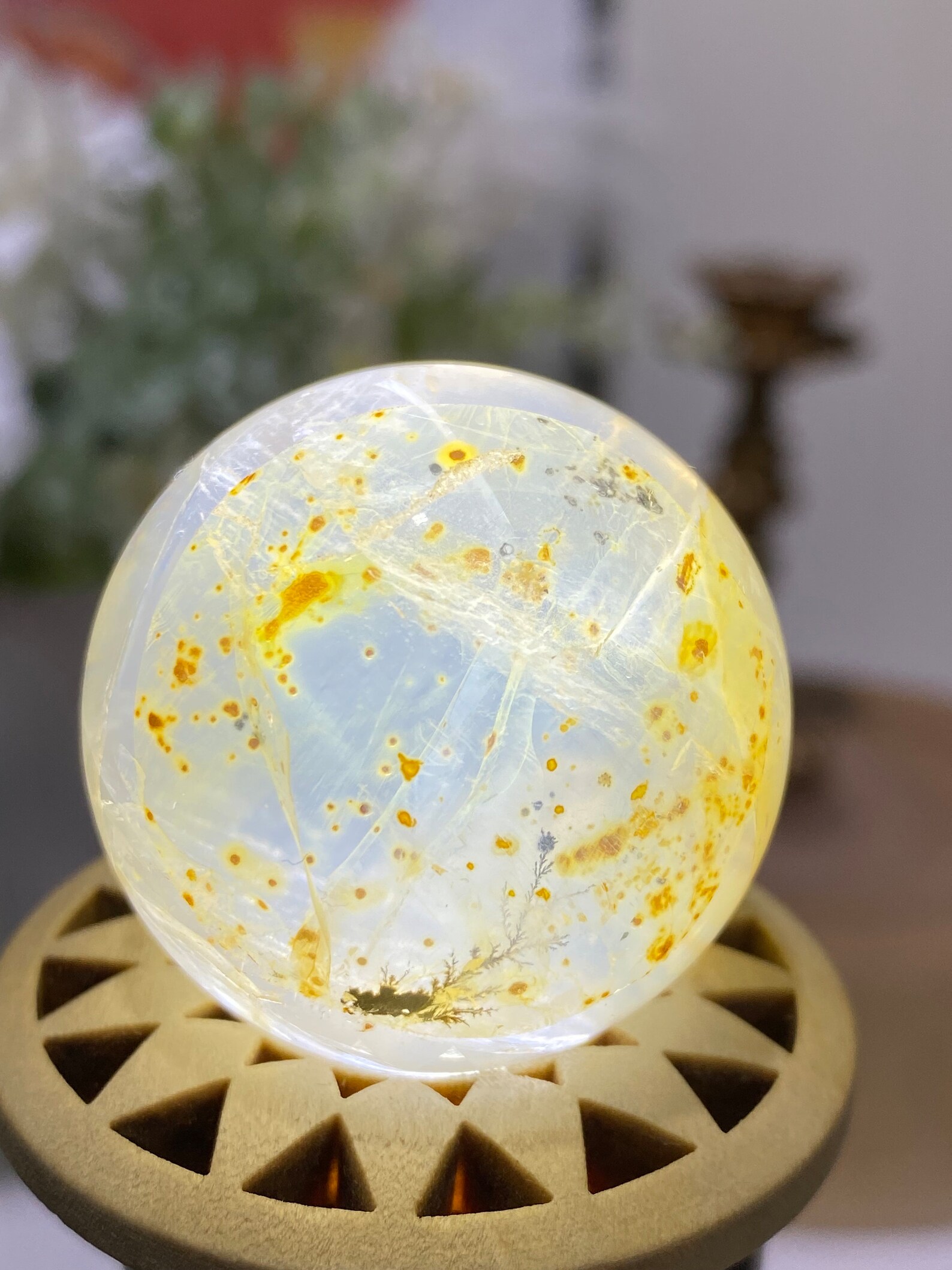 Dendritc Quartz Sphere, Dendrite Crystal Sphere, Dendritic Citrine ...
