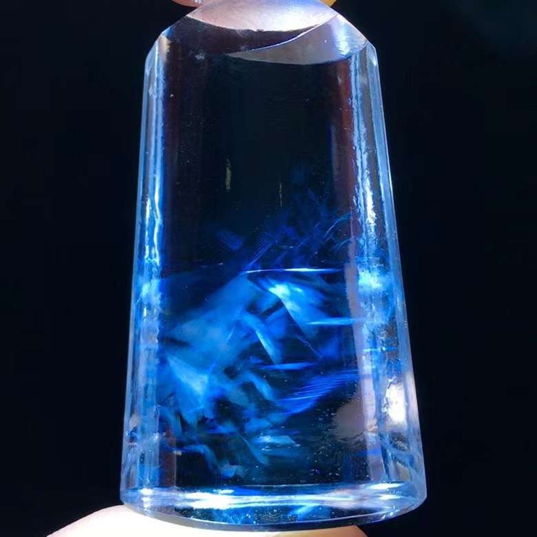 Rare Blue Clear Quartz , Natural Blue Needle Quartz , Crystal Pendant ...