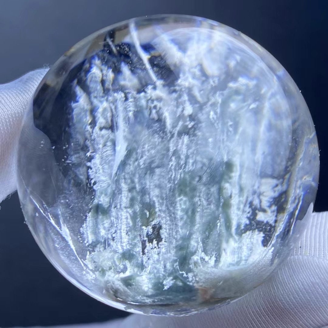 Blue Rabbit Hair Rutilated Quartz Crystal Sphere, Healing Gemstone ...