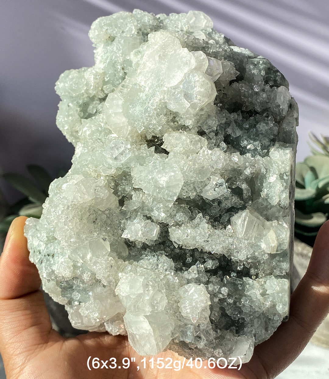 Huge Shimmering Clear Apophyllite Druzy Cluster , Apophyllite Cluster ...