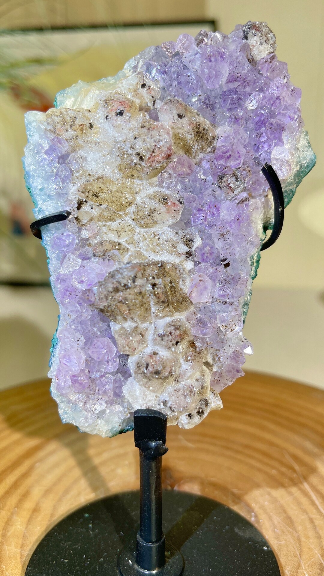 Sugar Big Teeth Amethyst With Calcite Cluster, Healing Heart Chakra ...