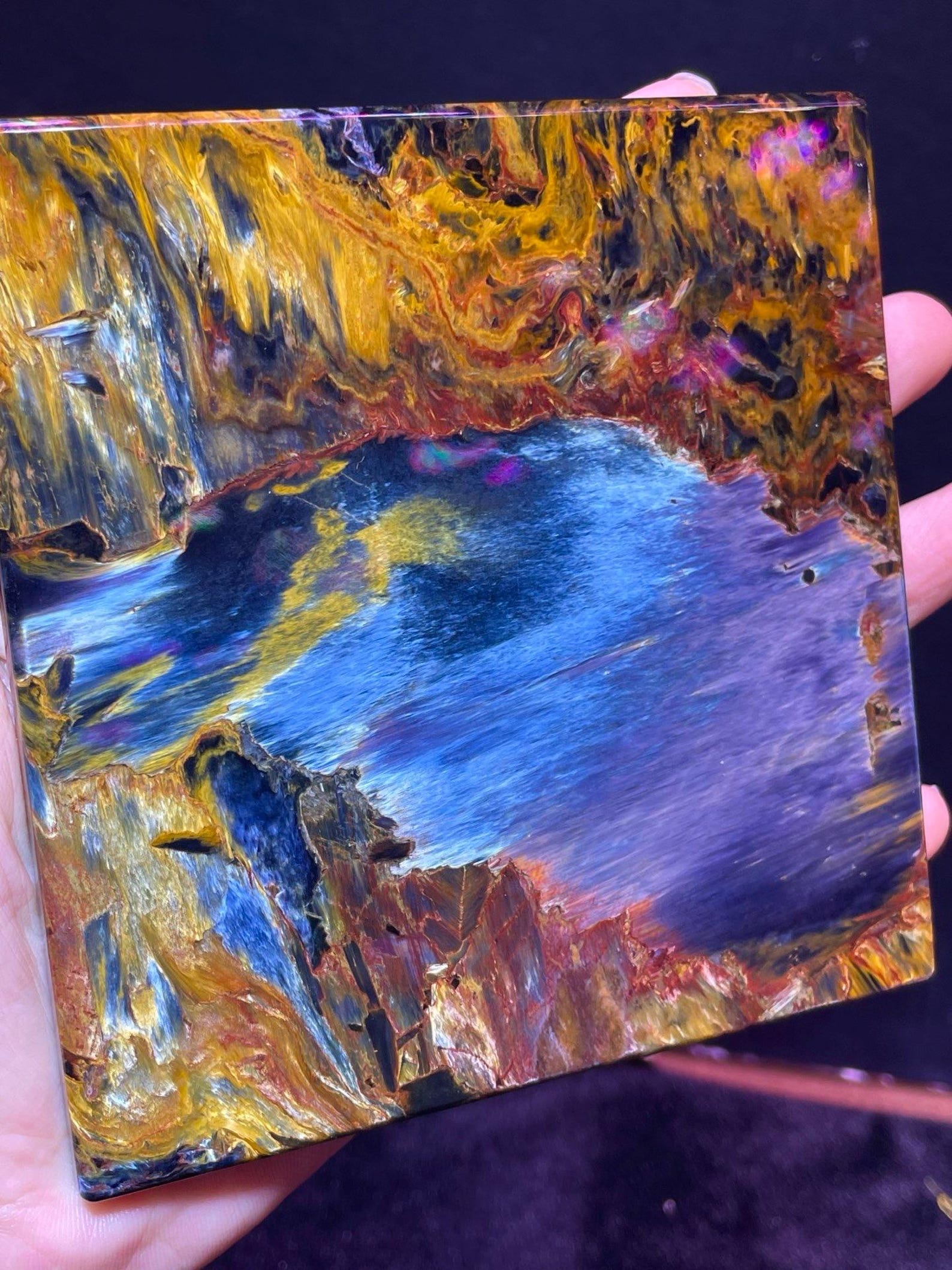 Rare Natural Blue Fire Pietersite Cube Cabochon, High Quality ...