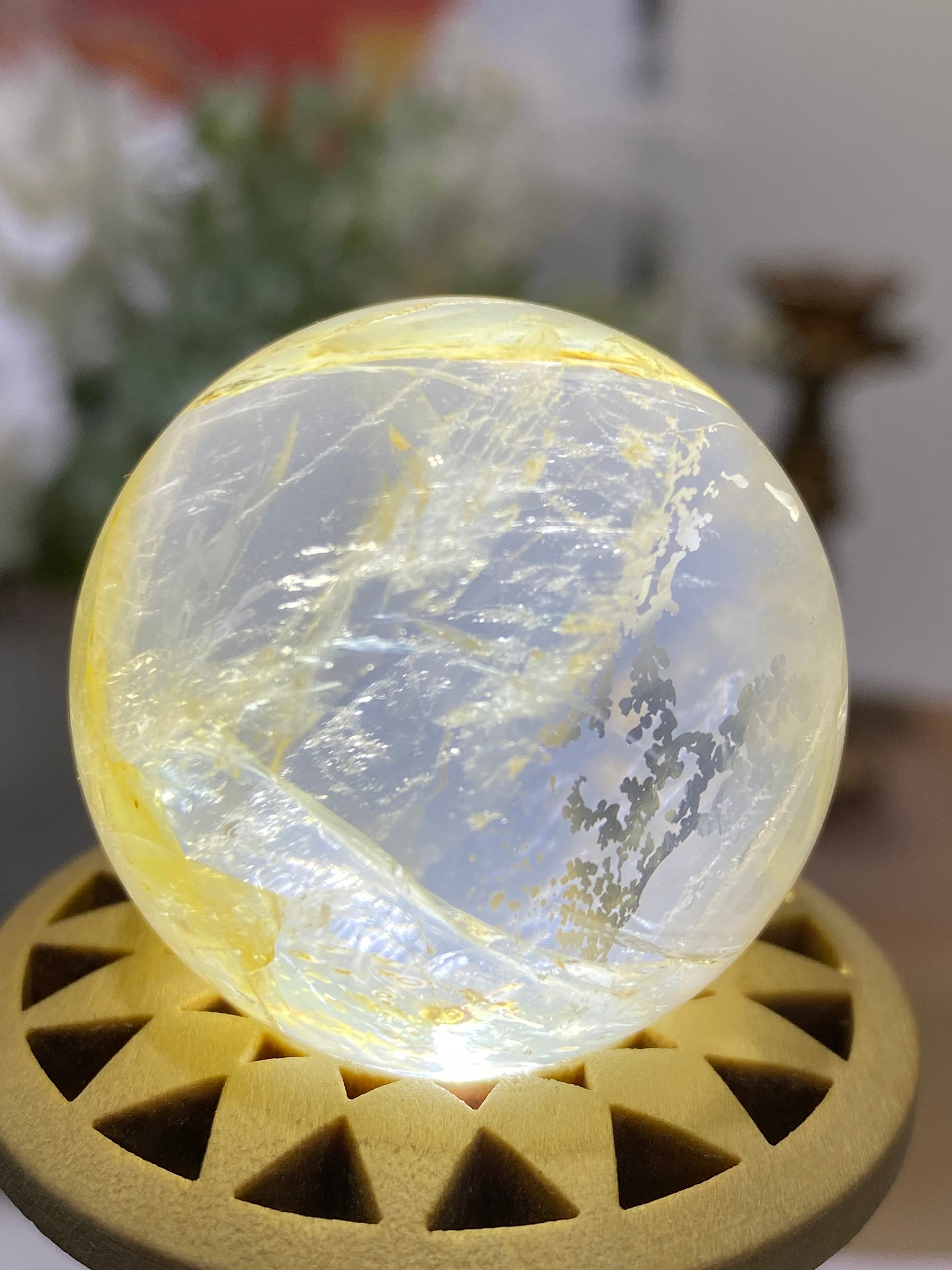 Dendritc Quartz Sphere, Dendrite Crystal Sphere, Dendritic Citrine ...