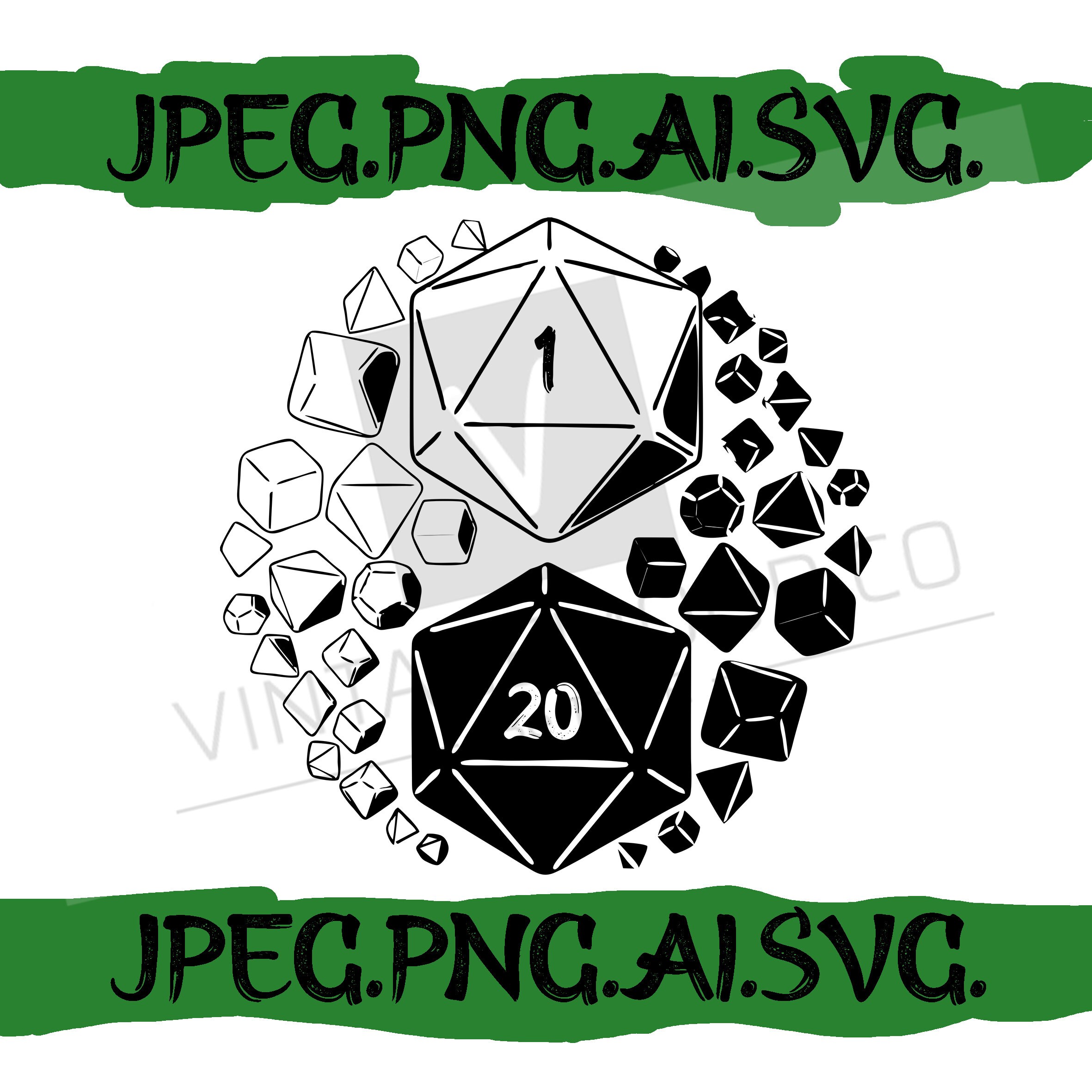 Dnd Dice Svg D1 and D20 Dungeons and Dragons Dnd Dice - Etsy UK
