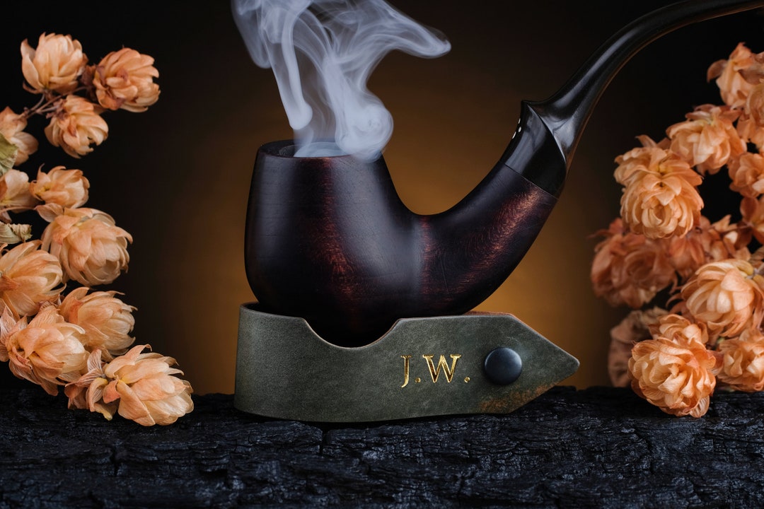 Personalized Leather Pipe Rest Handmade Shell Cordovan Pipe - Etsy
