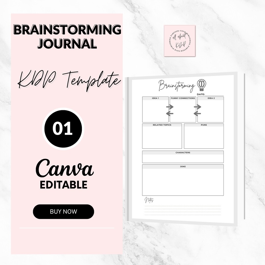 Plantilla editable de Canva para diario de lluvia de ideas: formato de ...