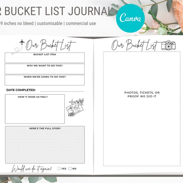 Summer Bucket List Editable Canva - Etsy
