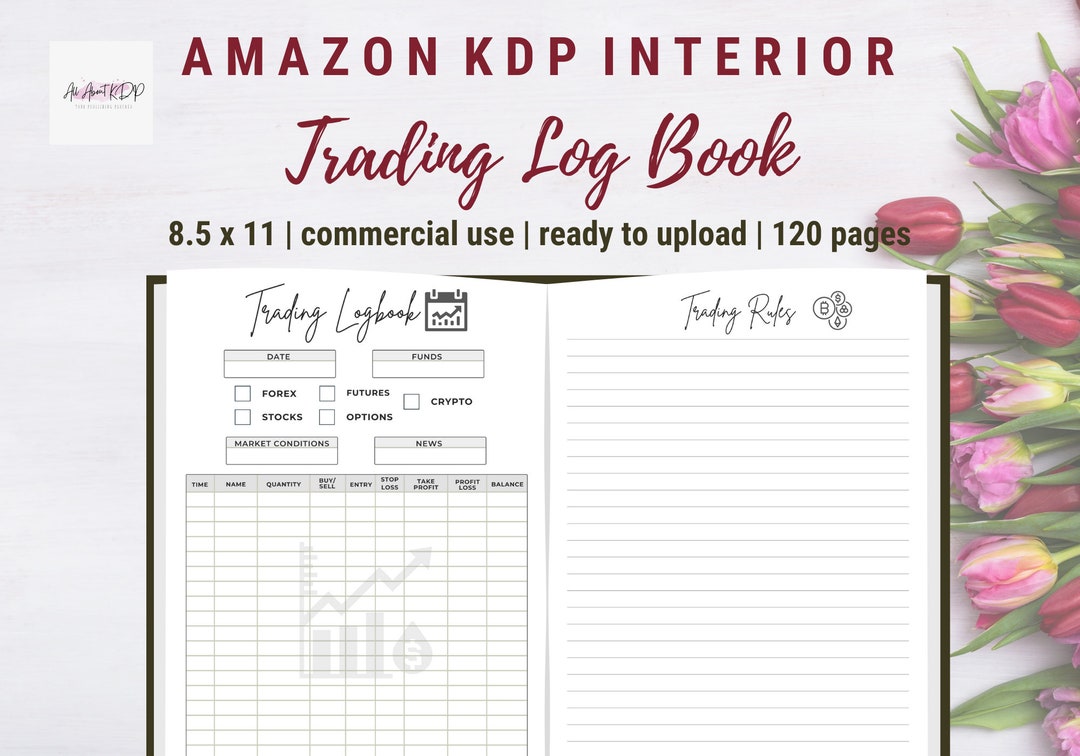 Stock Trading Log Book KDP Interior 8.5x11 Inches with Bleed Commercial ...