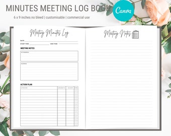 Meeting Log Book - Etsy