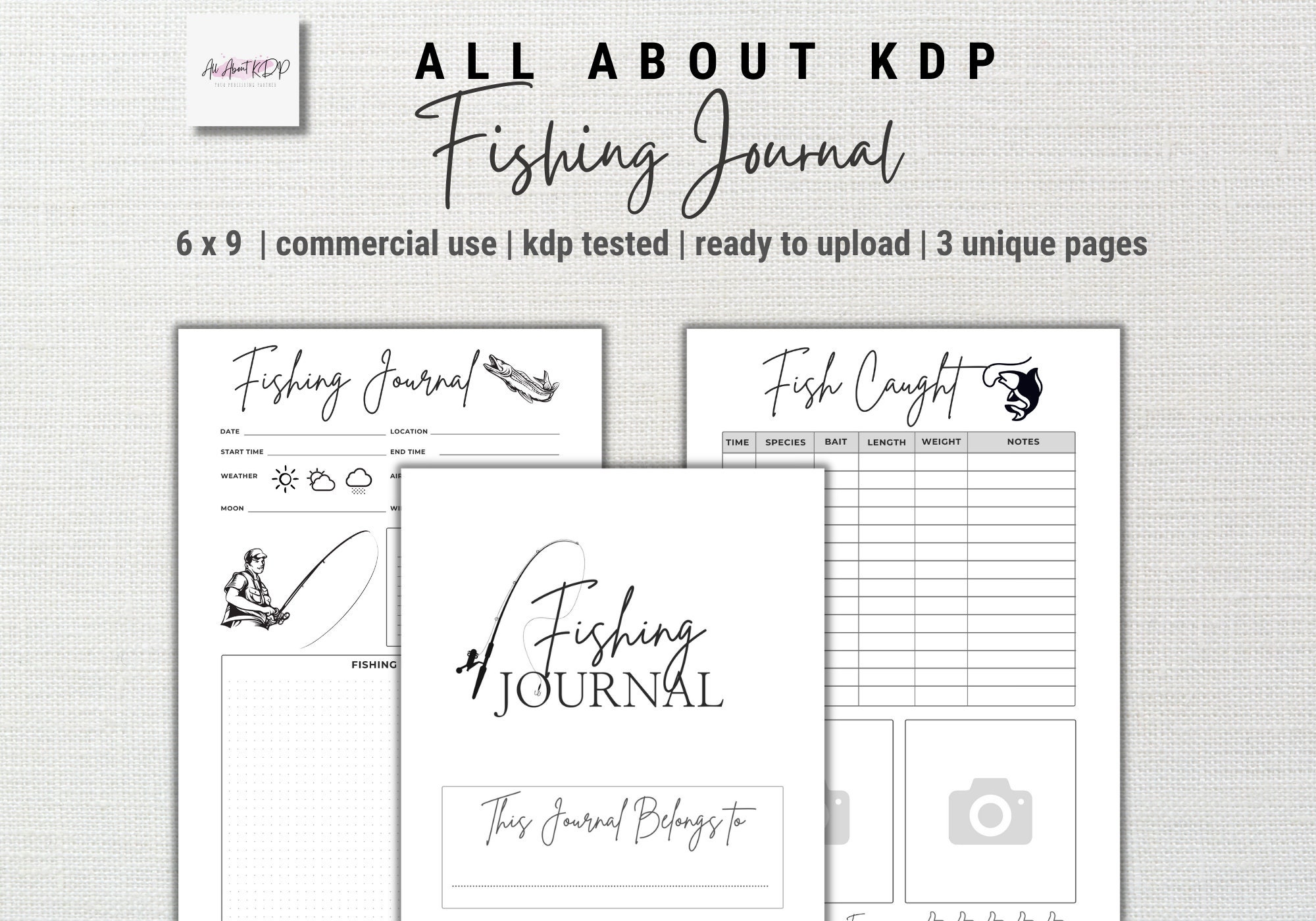 Fishing Journal Fishing Logbook Fishing Catch Log KDP - Etsy