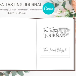 Tea Tasting Journal Canva Editable Template | 6x9 Inches (no Bleed ...