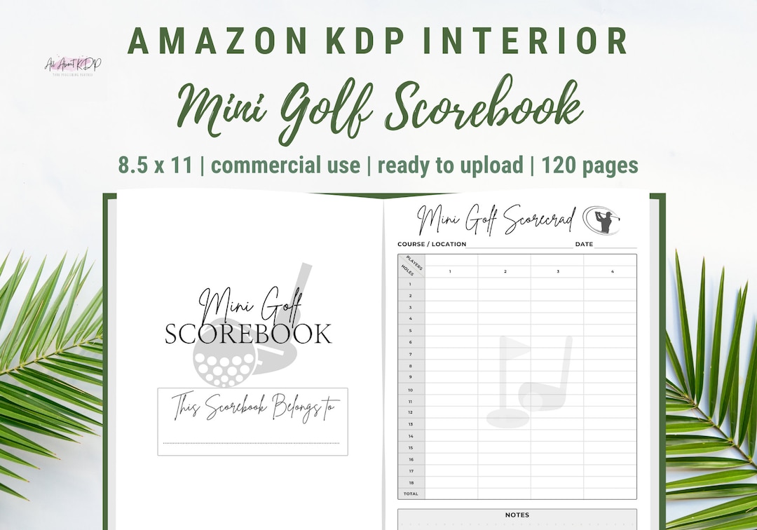 Mini Golf Scorebook: Printable KDP Interior, 8.5x11 PDF - Etsy